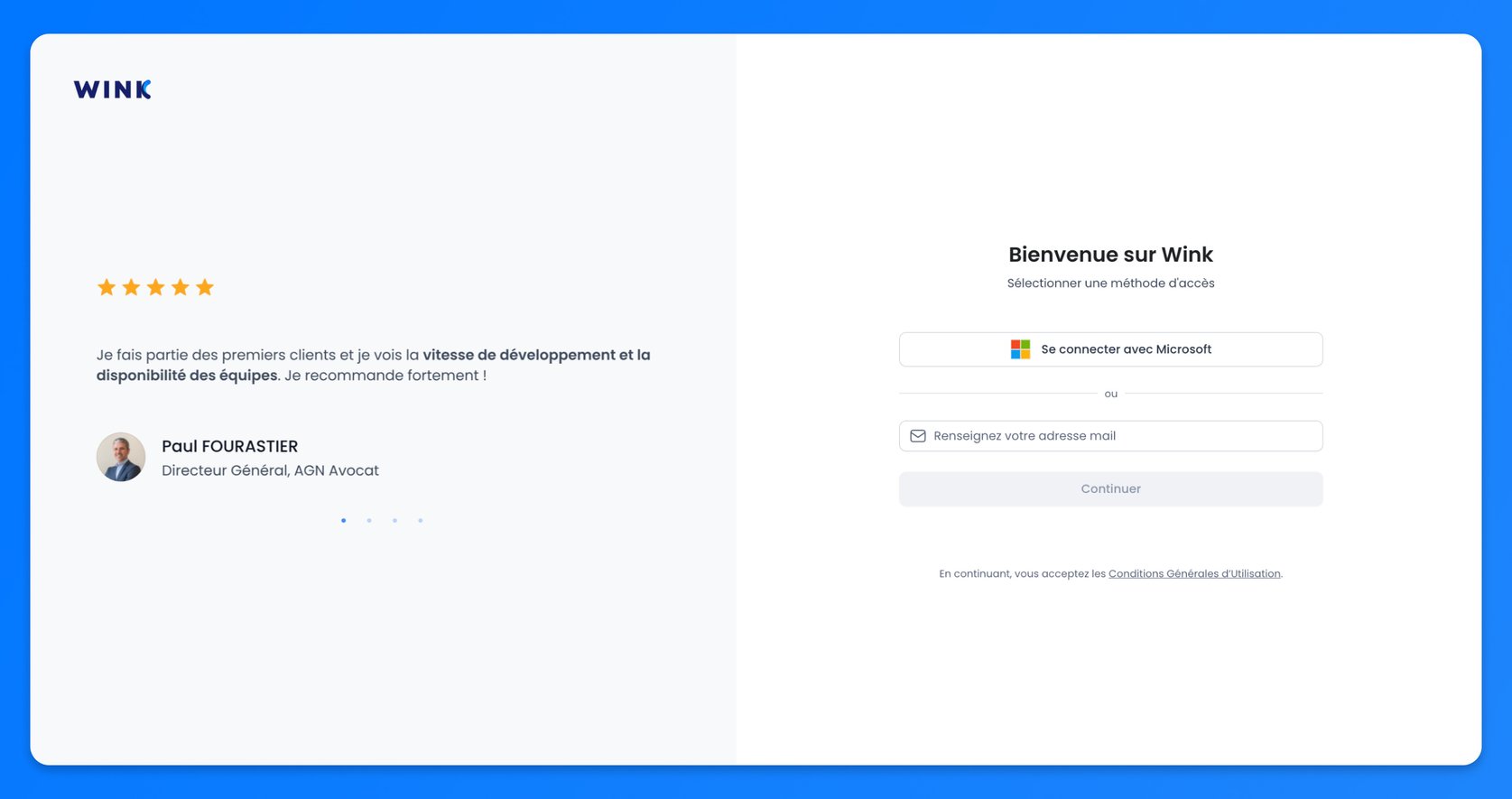 Se connecter à Wink avec votre compte Microsoft