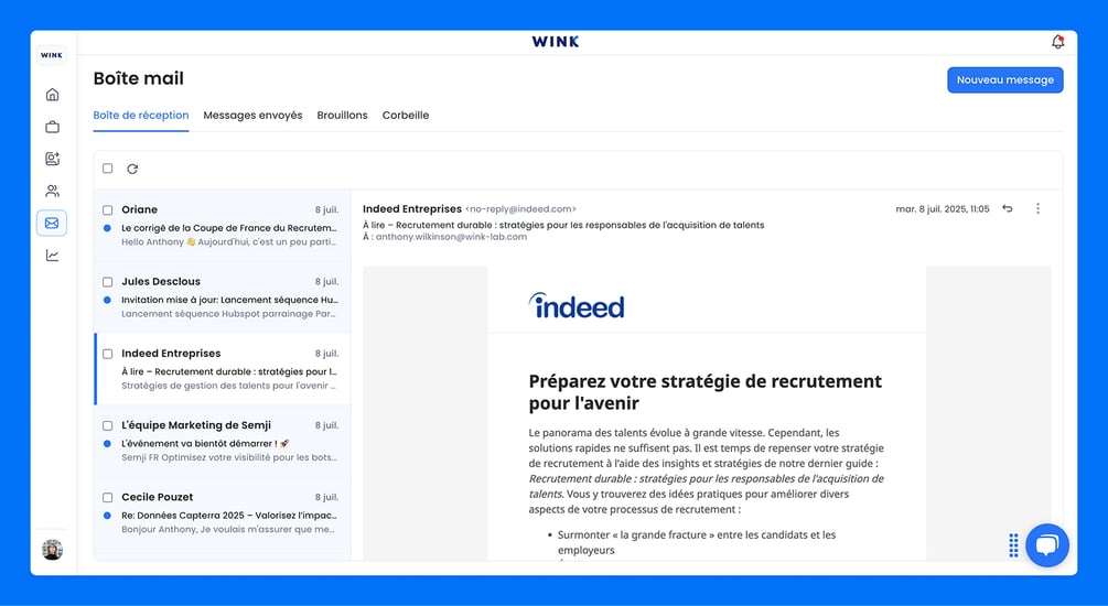 Utiliser la boîte mail